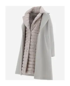 Herno Layered Long-sleeved Quilted Coat - Gray