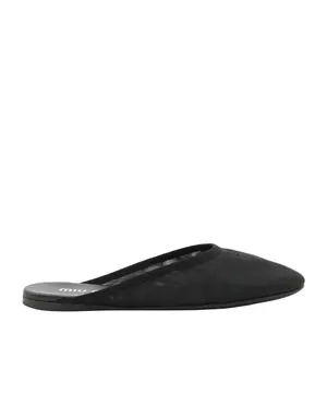 Miu Miu Logo-embroidered Flat Mules