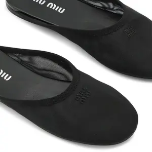 Miu Miu Logo-embroidered Flat Mules