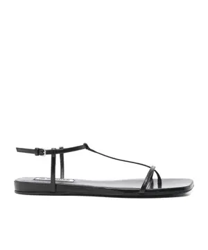 JIL SANDER Flat Buckled Sandals - Black