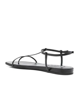 JIL SANDER Flat Buckled Sandals - Black