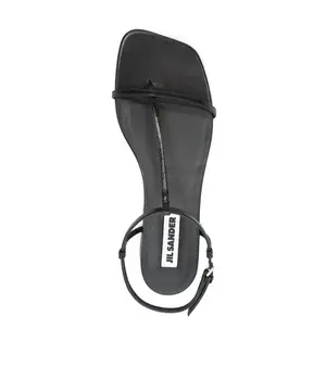 JIL SANDER Flat Buckled Sandals - Black