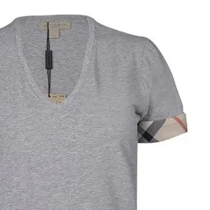 Burberry V-neck Checked T-shirt
