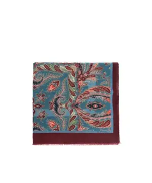 Etro Wool And Cashmere Scarf With Placed Print - Multicolor