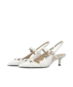 Pinko Pointed Toe Slingback Pumps - White