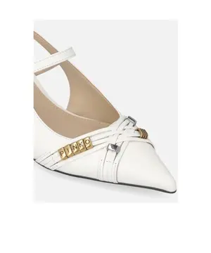 Pinko Pointed Toe Slingback Pumps - White