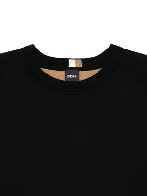 Hugo Boss Boss Regular-fit Jumper With Round Neck - Black