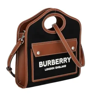 Burberry Logo Embroidered Cut-out Tote Bag
