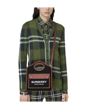 Burberry Logo Embroidered Cut-out Tote Bag