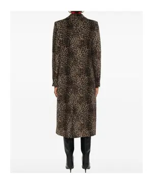 MSGM Single-breasted Long Coat With Lapel Collar