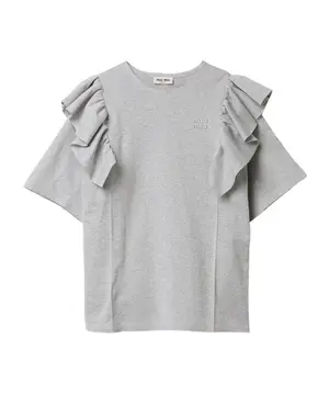 Miu Miu Ruffled Crewneck Dress