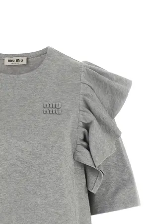 Miu Miu Ruffled Crewneck Dress