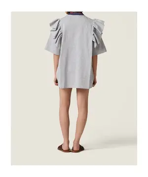 Miu Miu Ruffled Crewneck Dress