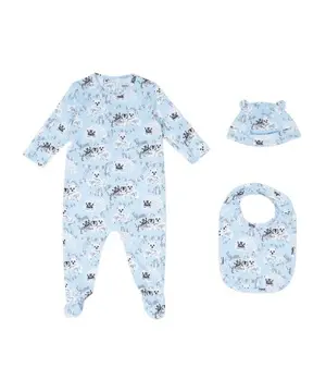 Kenzo Baby Boys' Printed One-piece, Bib, And Beanie Set