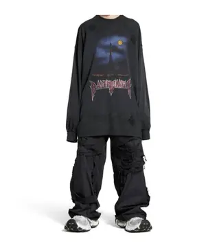 Balenciaga Graphic Printed Long-sleeve T-shirt