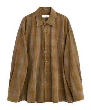 Our Legacy Borrowed Oversized Check Shirt - Brown