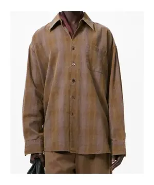 Our Legacy Borrowed Oversized Check Shirt - Brown