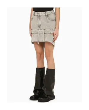 Attico Cut-out Denim Mini Skirt
