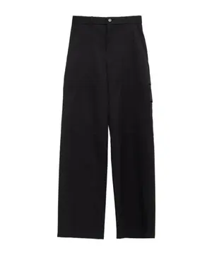 Loewe Wide Leg Cargo Trousers With Belt Ring And Logo