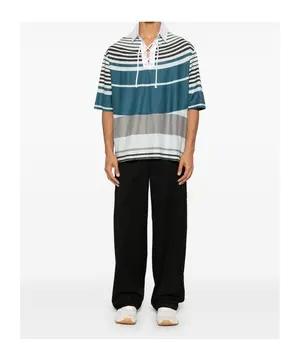 Loewe Wide Leg Cargo Trousers With Belt Ring And Logo