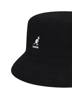 KANGOL Logo Patch Bucket Hat - Black