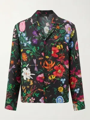 Gucci Printed Silk Twill Bowling Shirt - Multicolor