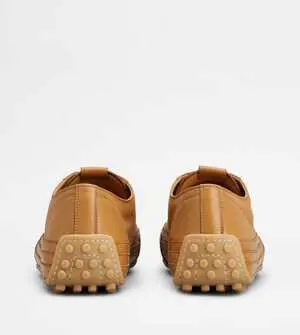TOD'S Leather Low Top Sneakers - Brown