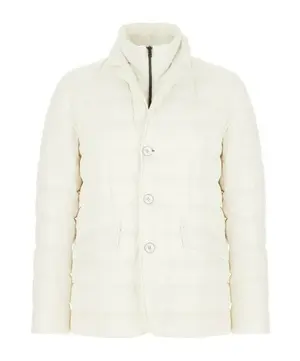 Herno Quilted Button-fastening Padded Jacket - White