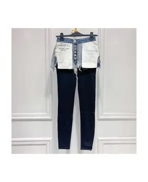 BEN TAVERNITI UNRAVEL PROJECT Stretch Leggings With Detached Denim Shorts Detail