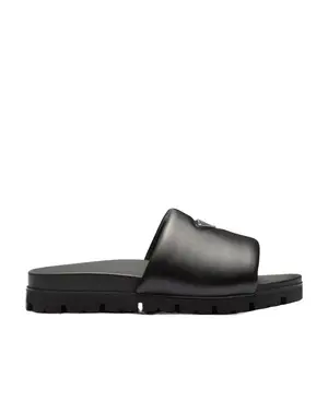 Prada Triangle Logo Plaque Slides