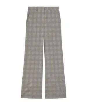 Sportmax Batun Checked Straight Leg Trousers - Gray