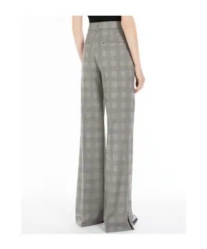 Sportmax Batun Checked Straight Leg Trousers - Gray