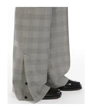 Sportmax Batun Checked Straight Leg Trousers - Gray