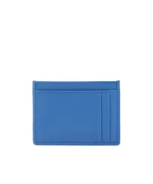 Miu Miu Logo-lettering Matelassé Cardholder - Blue