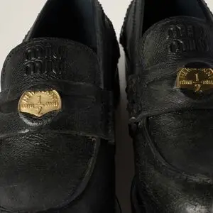 Miu Miu Slip-on Penny Loafers - Black