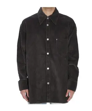 AMI Paris Corduroy Velvet Overshirt - Black