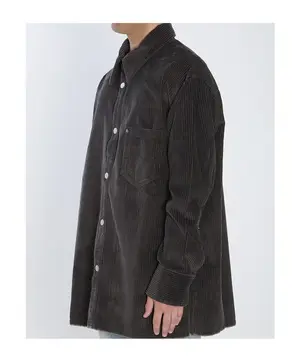 AMI Paris Corduroy Velvet Overshirt - Black