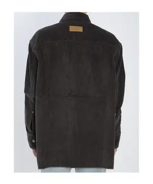 AMI Paris Corduroy Velvet Overshirt - Black