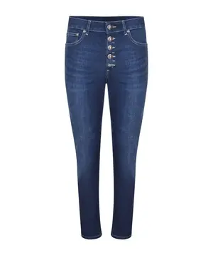 DONDUP Buttoned Cropped Jeans - Blue