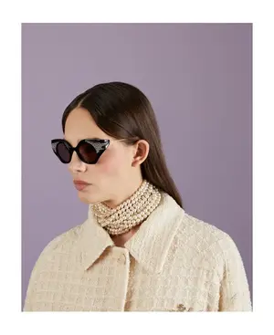 Gucci Cat-eye Framed Sunglasses With Crystal Embellishments