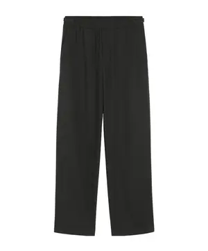 AMI Paris Elasticated Patch-pocket Wide-leg Trousers - Black