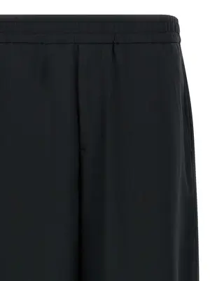 AMI Paris Elasticated Patch-pocket Wide-leg Trousers - No