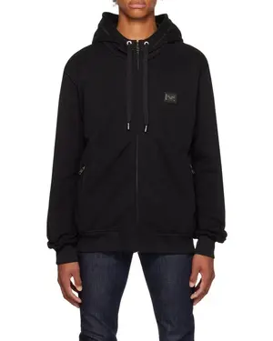 Dolce & Gabbana Logo Plaque Zip-up Hoodie