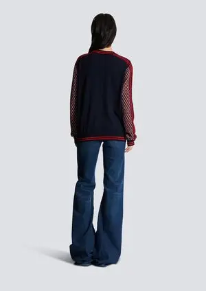 Balmain Monogrammed Cropped Knit Jumper