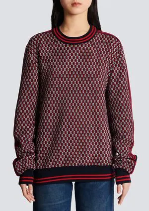 Balmain Monogrammed Cropped Knit Jumper