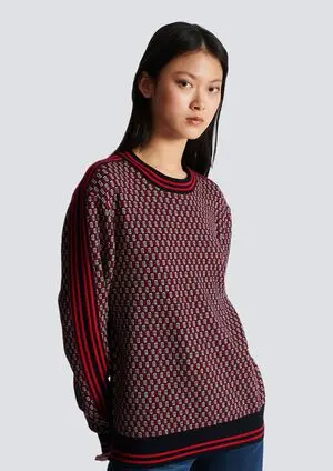 Balmain Monogrammed Cropped Knit Jumper
