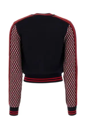 Balmain Monogrammed Cropped Knit Jumper