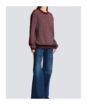 Balmain Monogrammed Cropped Knit Jumper