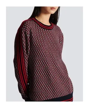 Balmain Monogrammed Cropped Knit Jumper