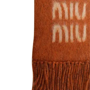 Miu Miu Logo-detailed Fringed Scarf